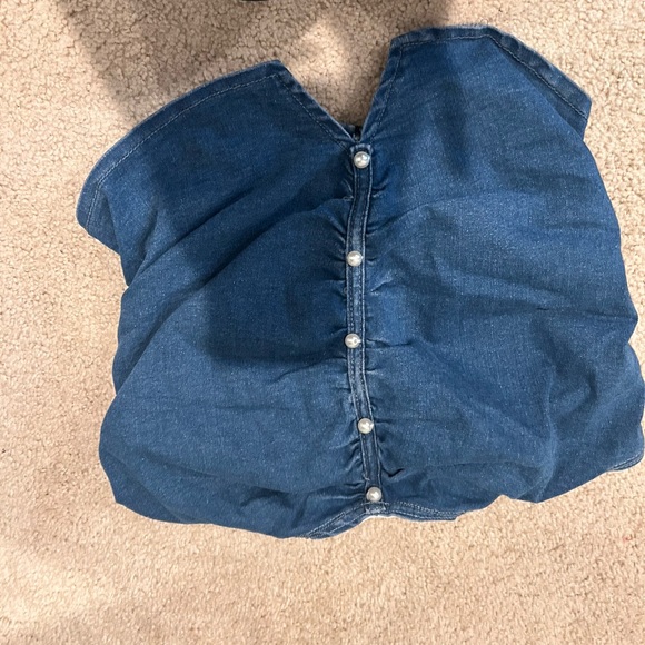 SHEIN | Tops | Shein Blue Denim Crop Top | Poshmark